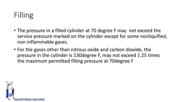 High pressure system- Anaesthesia Machine | PPTX | Chemistry | Science