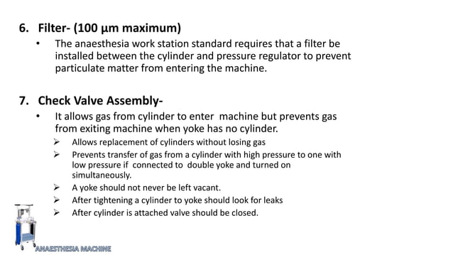 High pressure system- Anaesthesia Machine | PPTX | Chemistry | Science