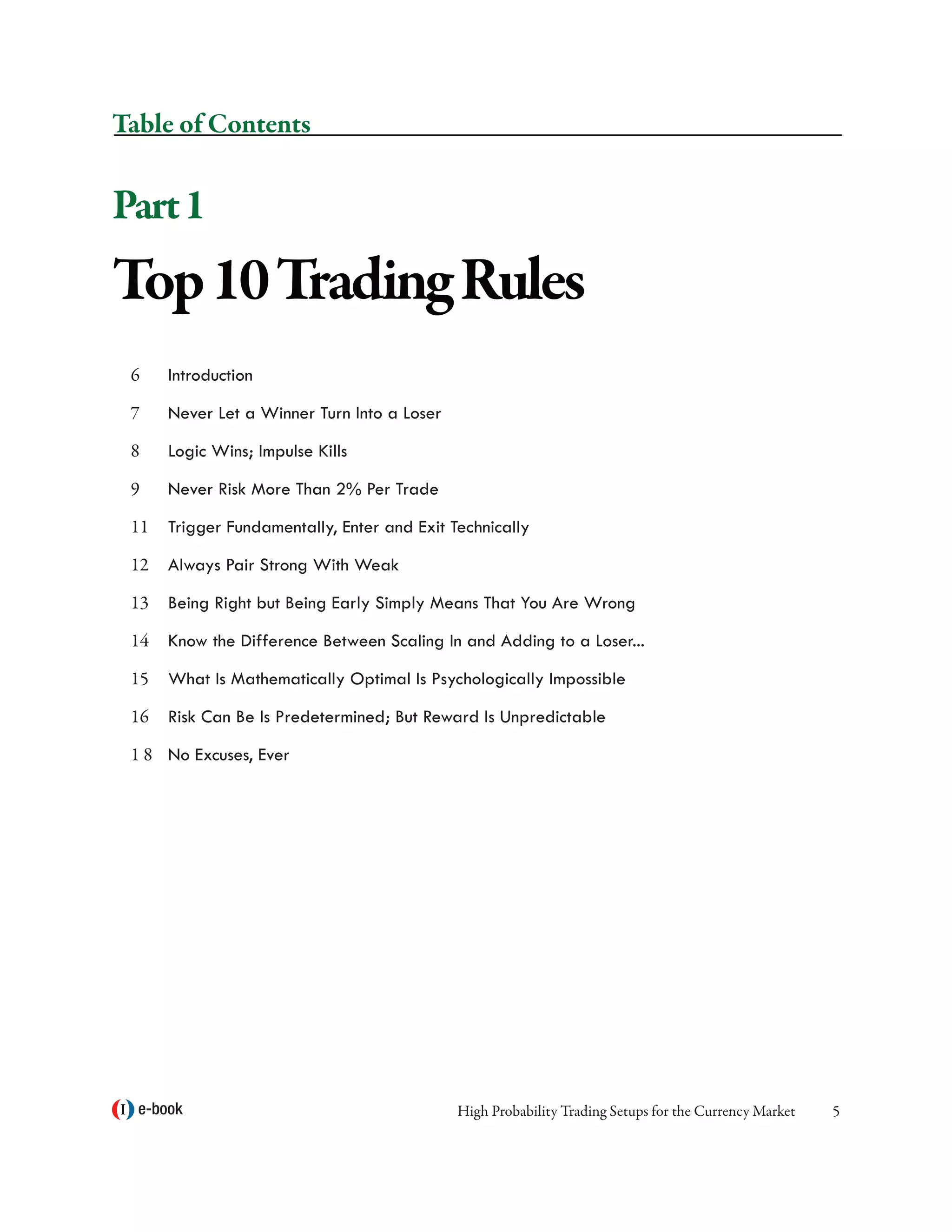 High Probability Trading Setups | PDF