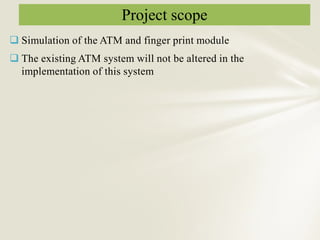 High protection ATM system with fingerprint identification technology ...