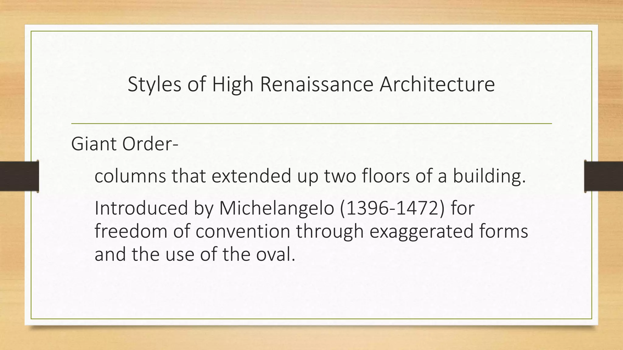 HISTORY: High Renaissance Architecture | PPTX