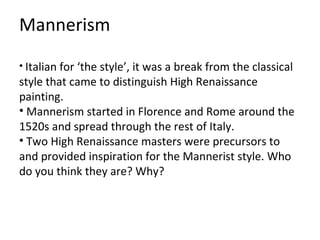 High Renaissance And Mannerism1 | PPT