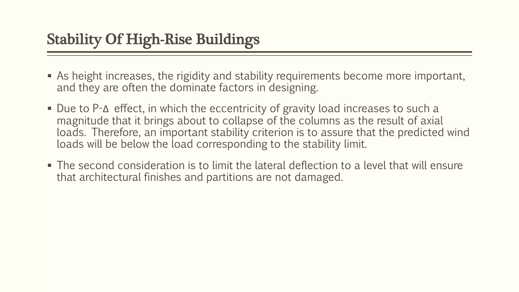 Stability of High-Rise Buildings | PPTX