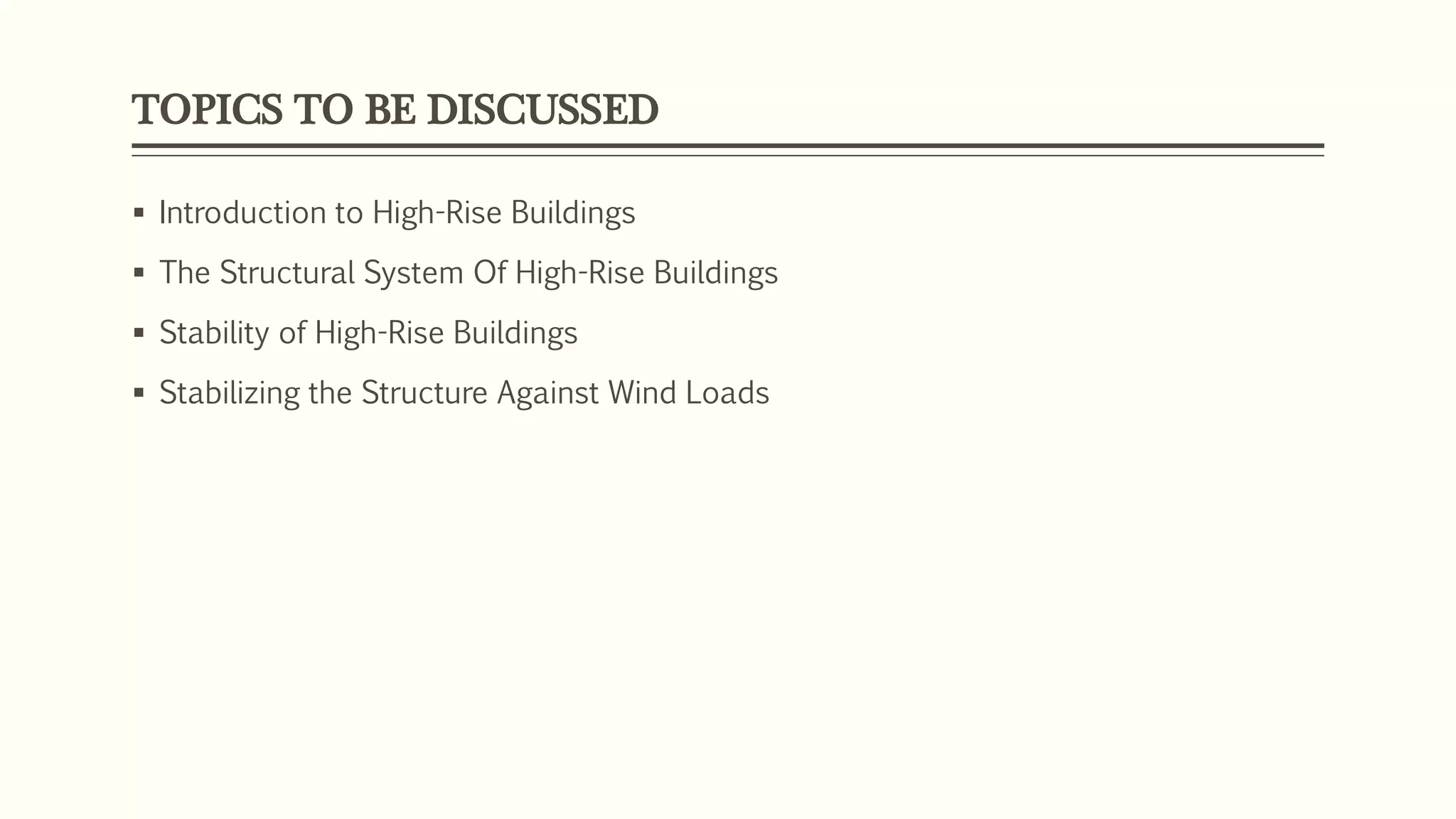 Stability of High-Rise Buildings | PPT
