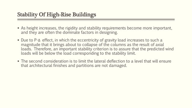 Stability of High-Rise Buildings | PPTX