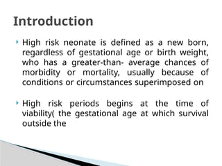 High risk babies in Paediatric populations | PPTX