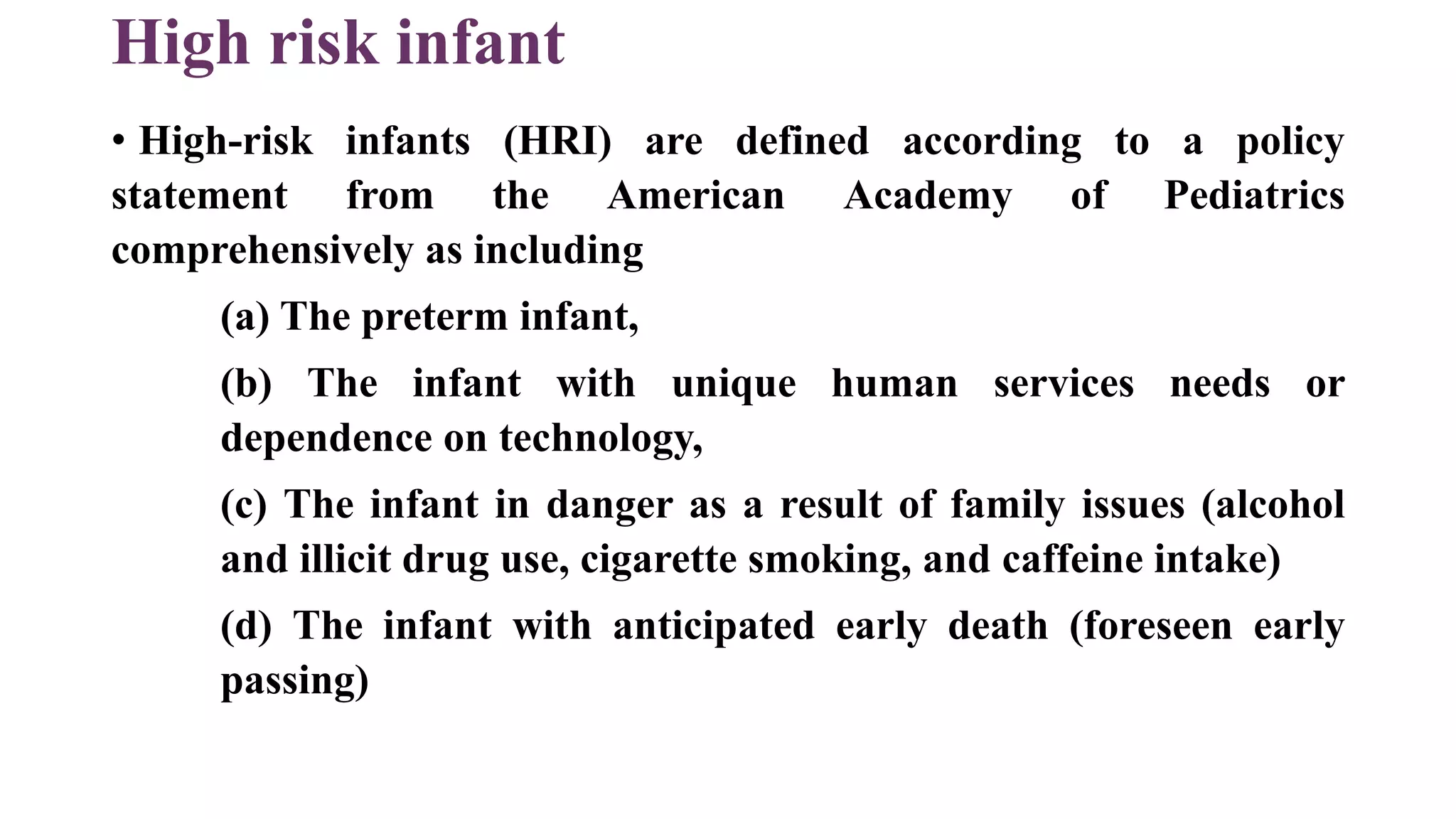 high risk infant neonatal intensive care cardiovascular plumonary ...