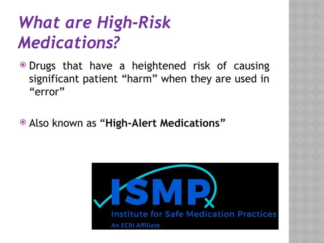 High Risk Medications for hospitals.pptx