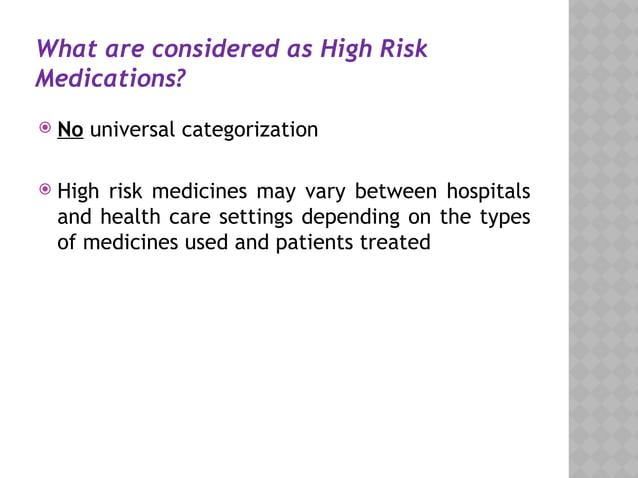 High Risk Medications for hospitals.pptx