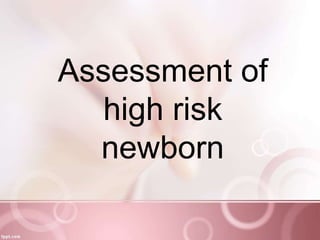 High risk newborn | PPTX