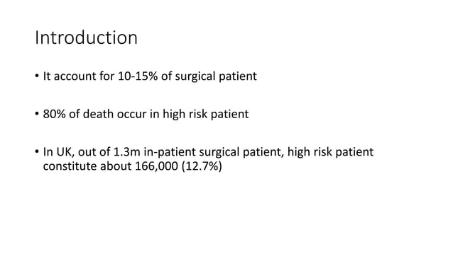 Management of high risk surgical patient | PPTX | Lung and Respiratory ...