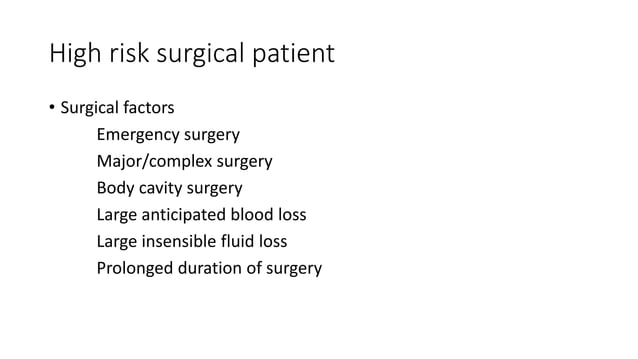 Management of high risk surgical patient | PPTX | Lung and Respiratory ...