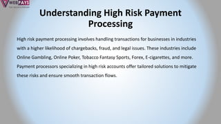 High Risk Payment Processing The Impact of Regulation and Compliance | PPT