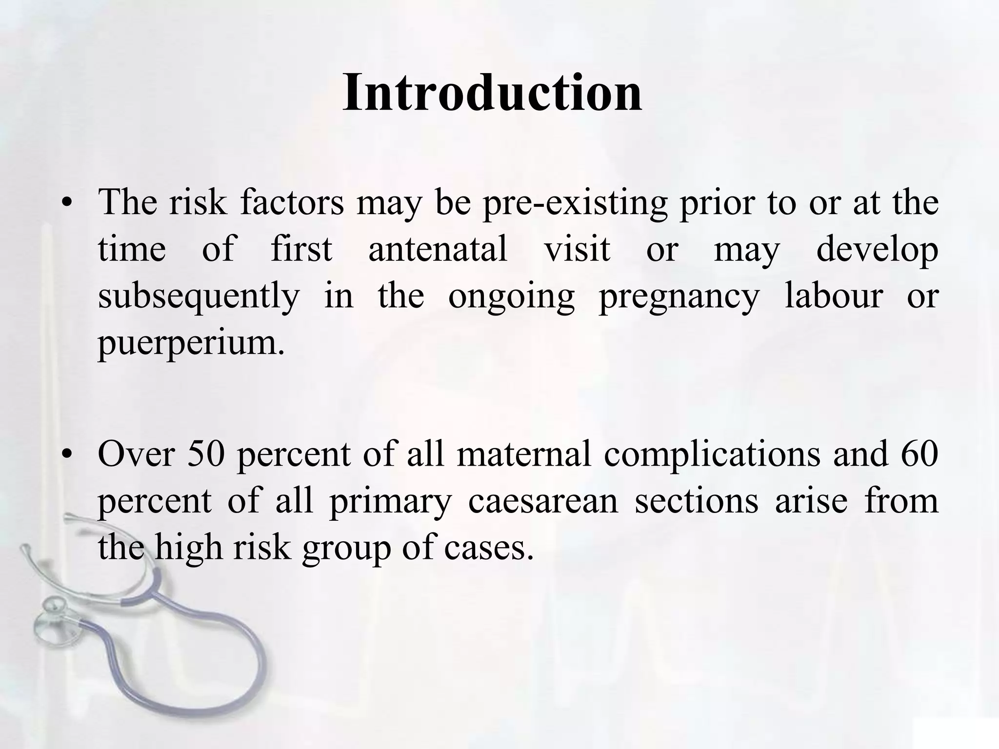 High risk approach in maternal and child health | PPTX