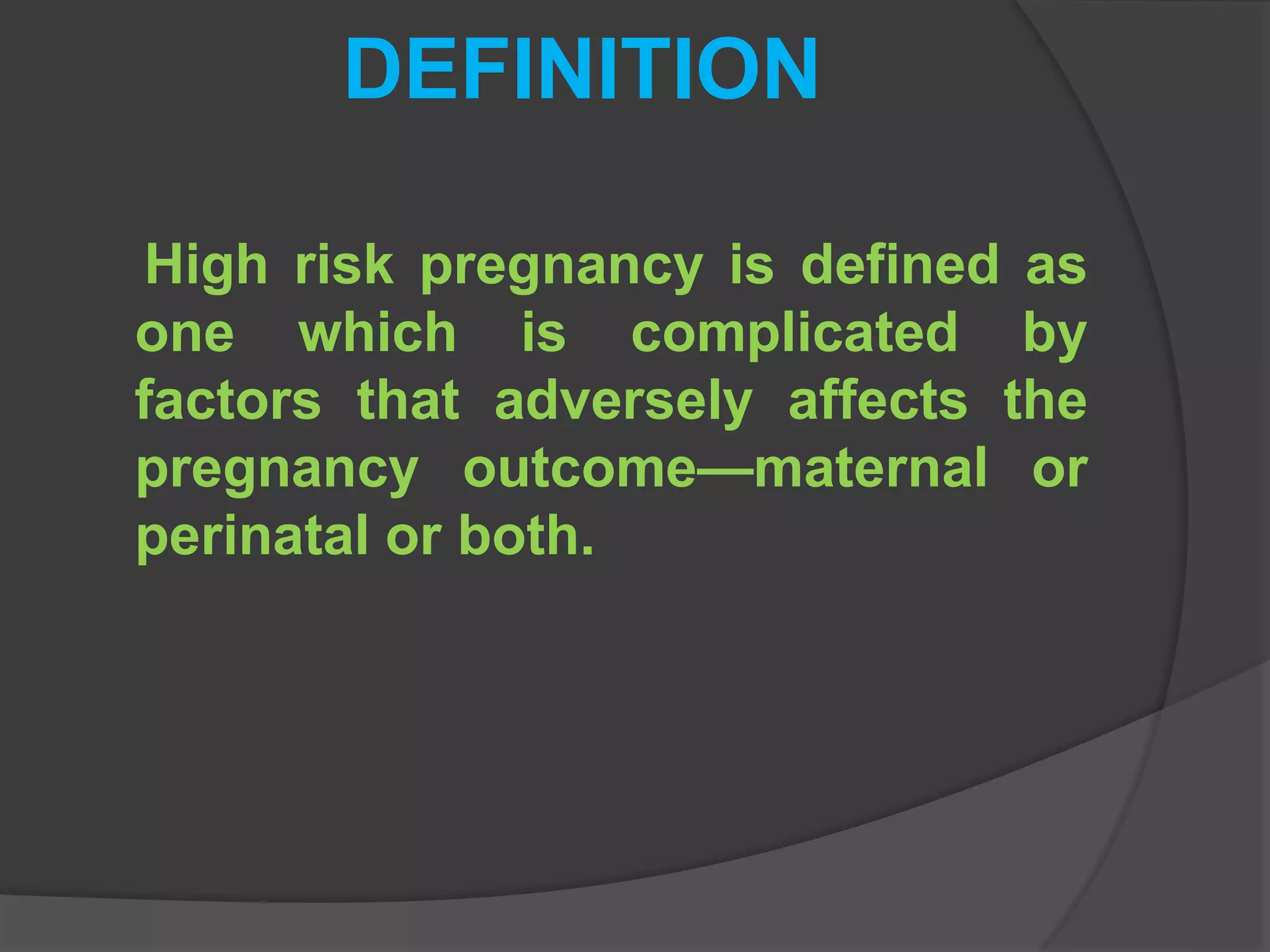 High risk pregnancy | PPTX