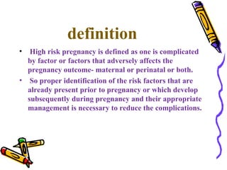 powerpoint presentation on high risk pregnancy.ppt