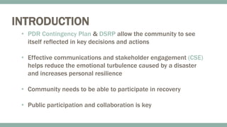 High River Recovery Toolkit 5 - Communications & Stakeholder Engagement ...
