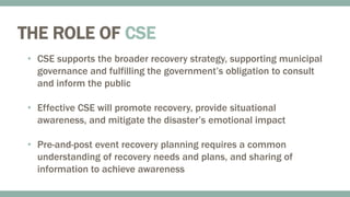 High River Recovery Toolkit 5 - Communications & Stakeholder Engagement ...