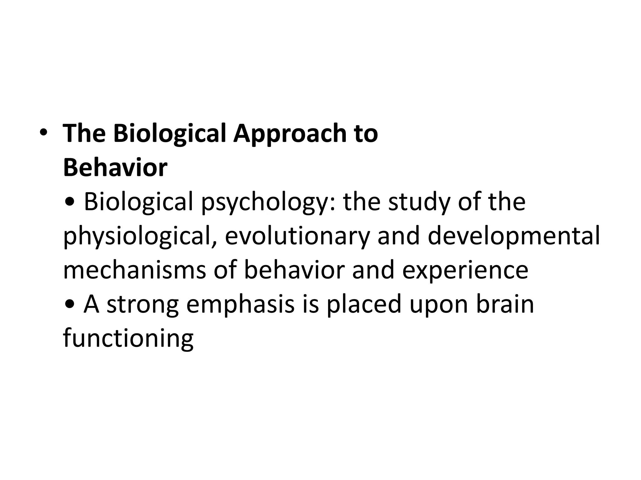 Biological Basis of Behavior | PPTX