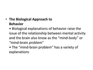 Biological Basis of Behavior | PPTX