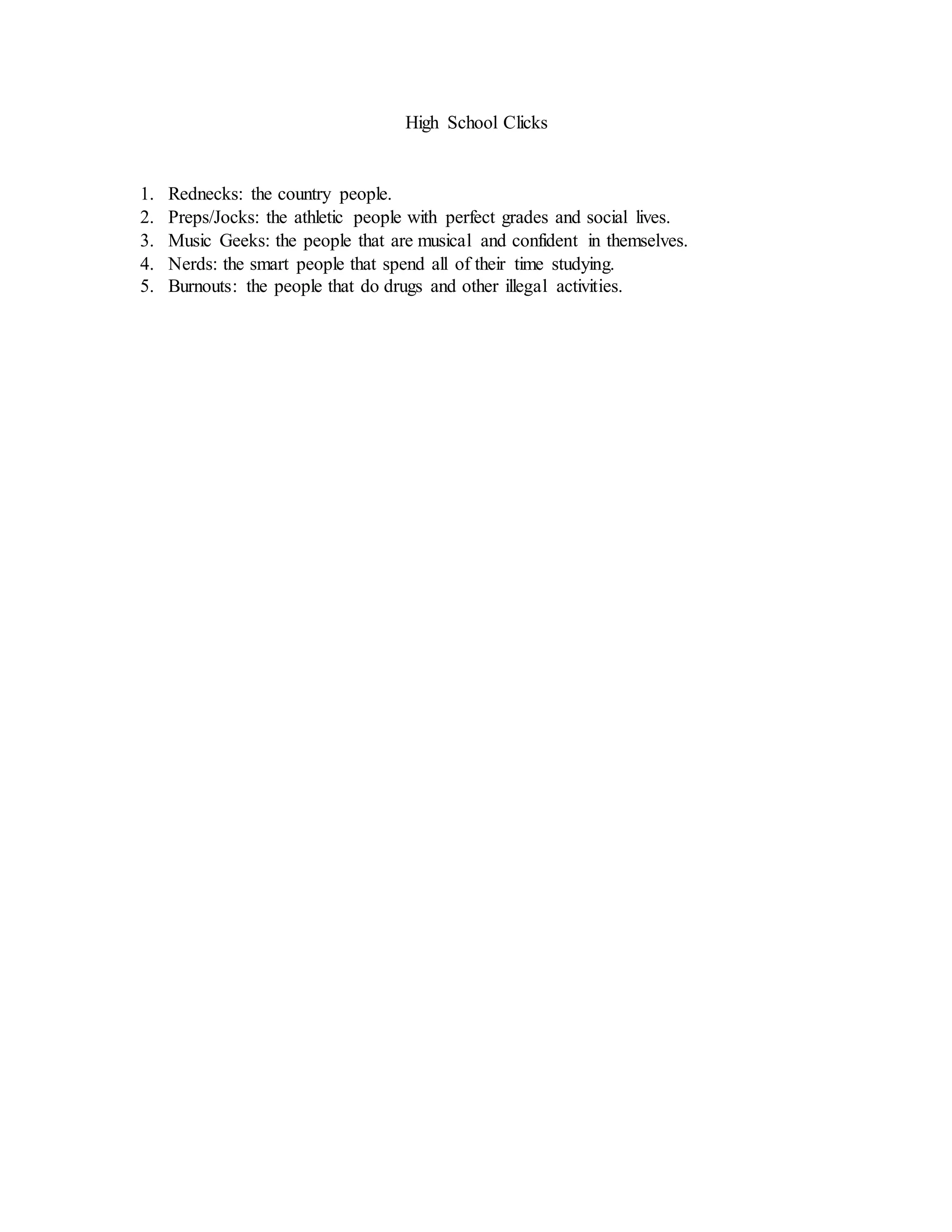 High school clicks | PDF