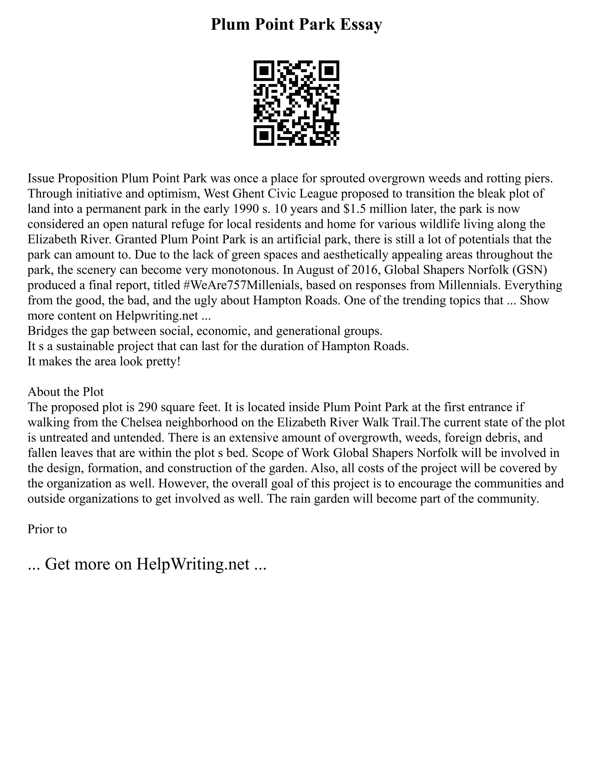 High School Community Service Essay Example - P | PDF