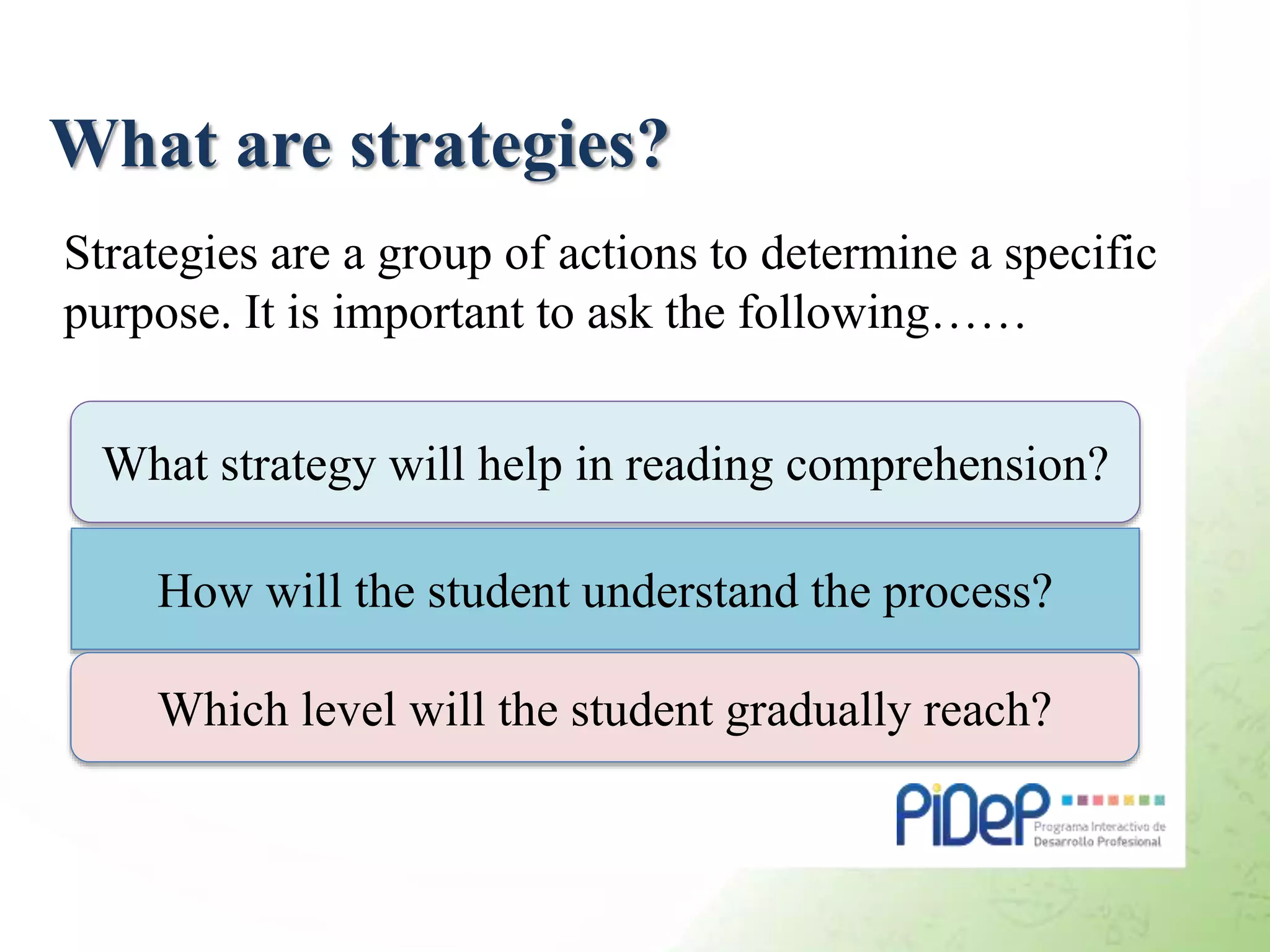 High school comprehension as a process | PPT