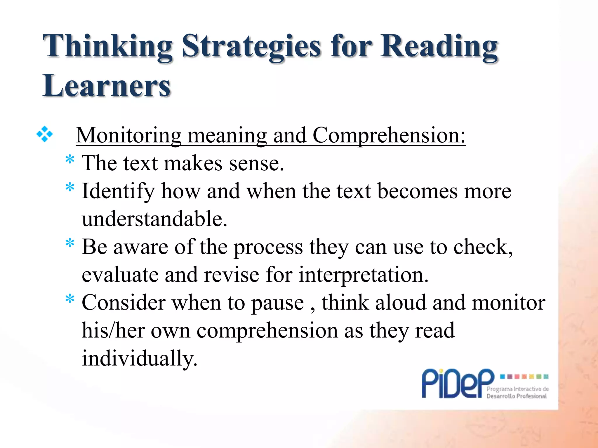 High school comprehension as a process | PPT