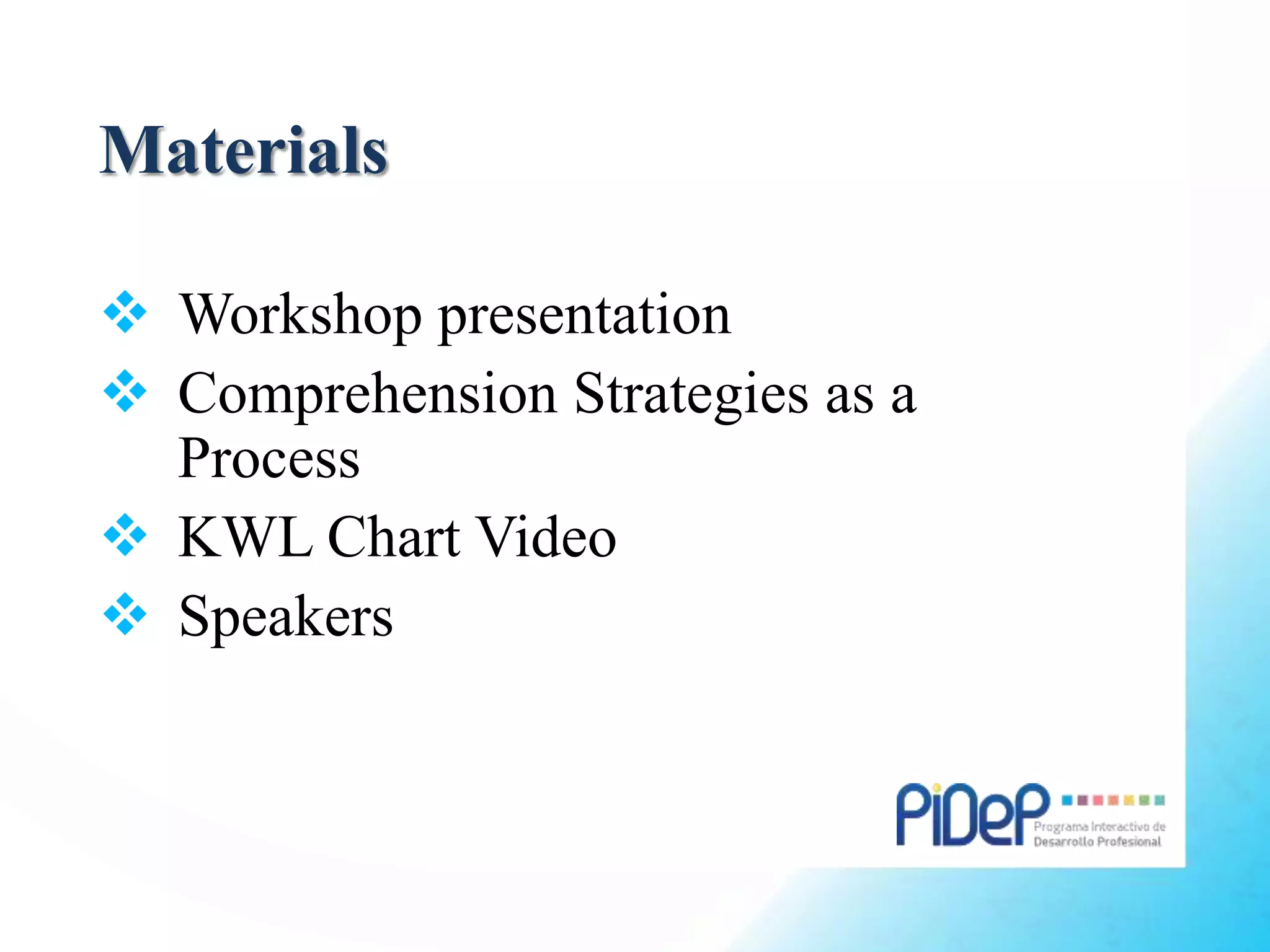 High school comprehension as a process | PPT
