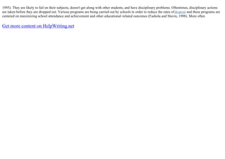 High School Dropout Literature Review | PPT