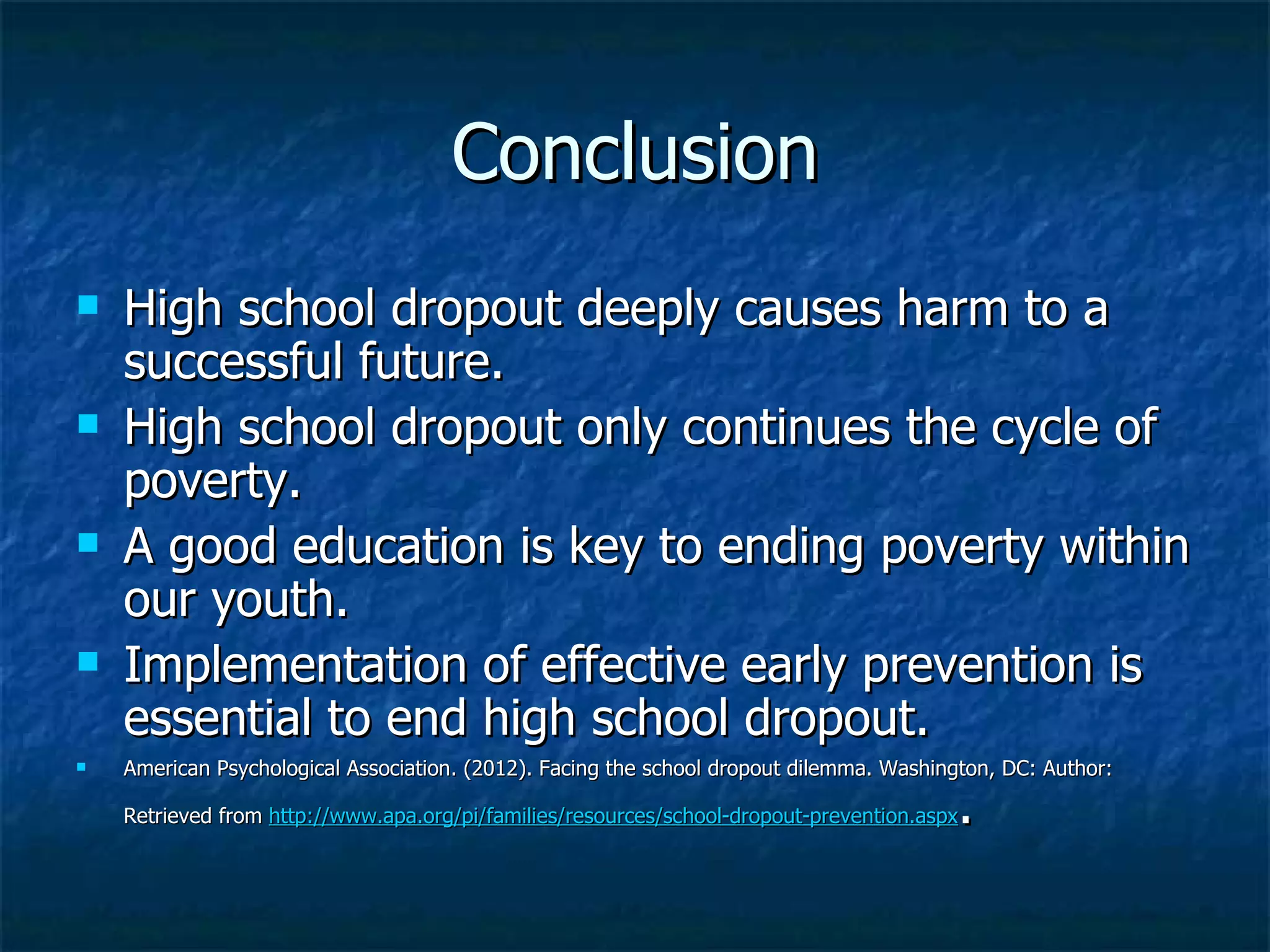 High school dropouts | PPT