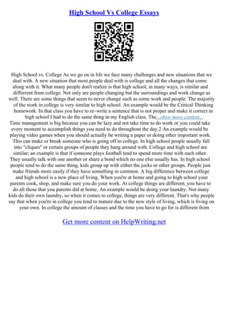 High School Essay Format | PDF
