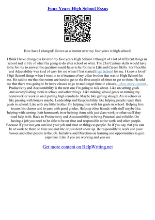 High School Essay Format | PDF