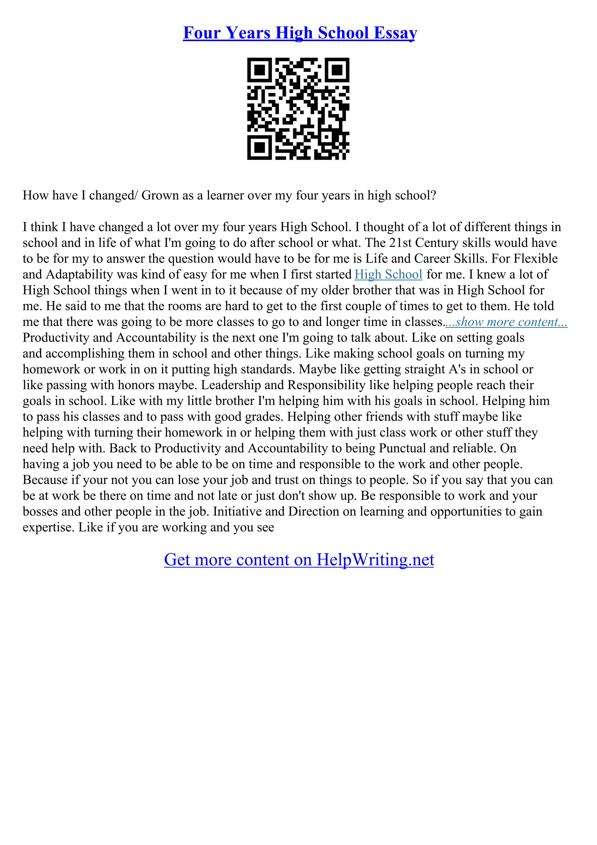 High School Essays Topics | PDF