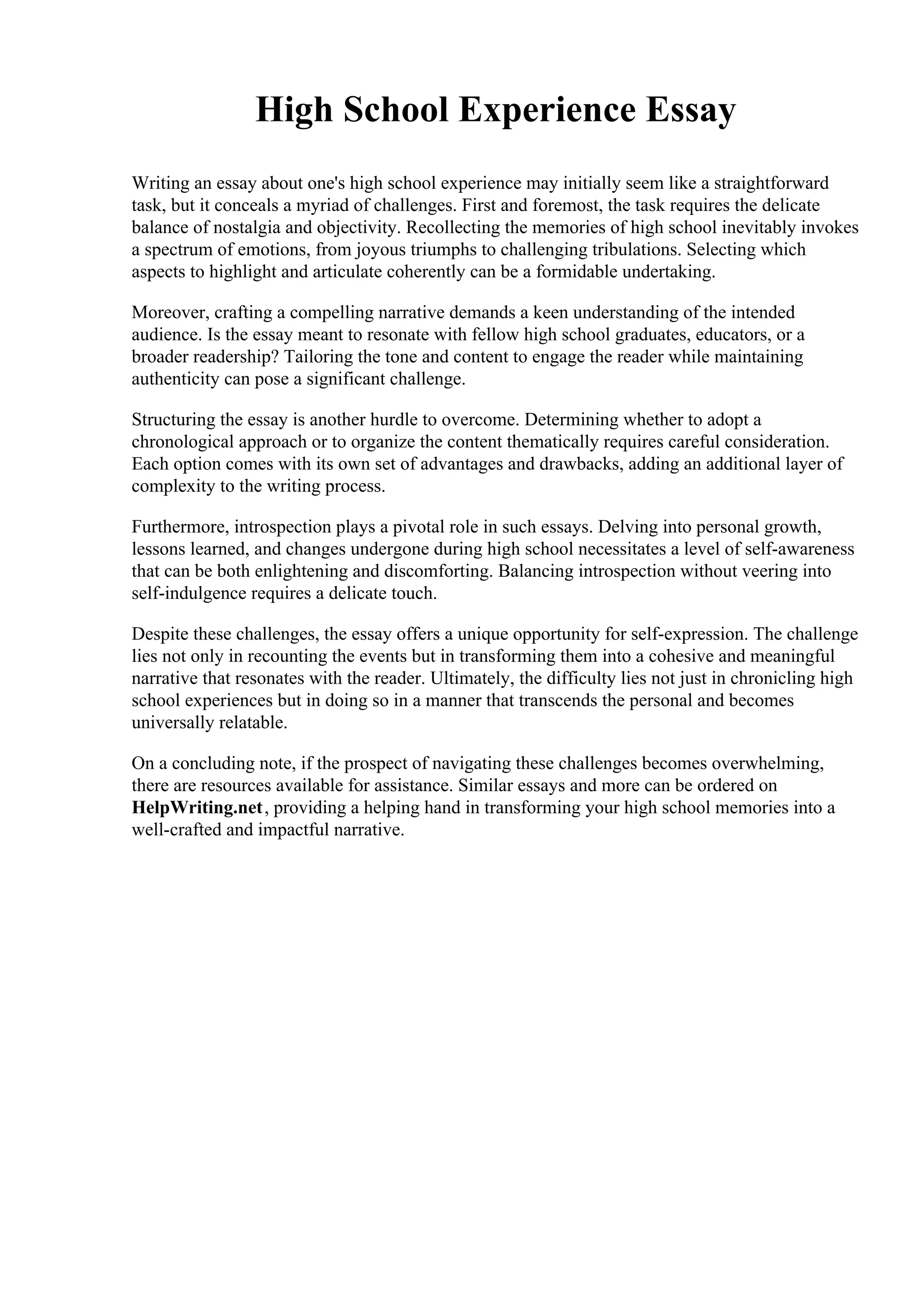 High School Experience Essay.pdf