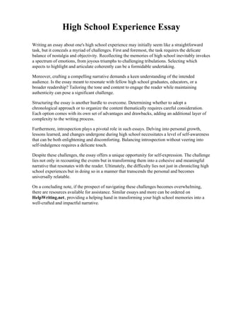 High School Experience Essay.pdf