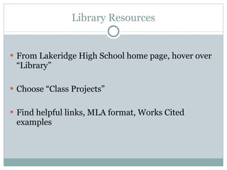 Citing Sources (High School Life project) | PPT | Education