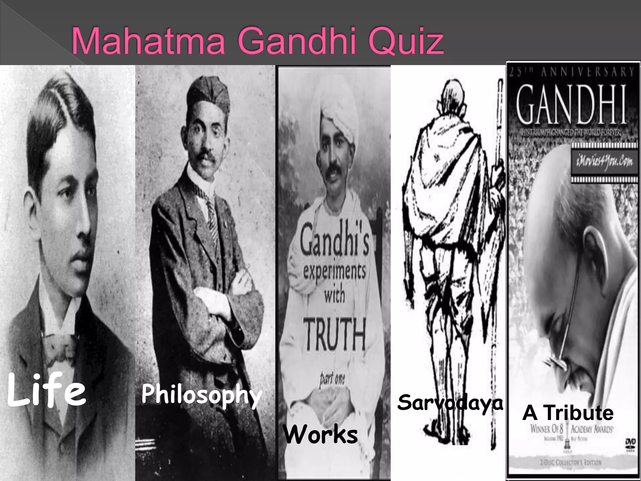 Mahatma gandhi quiz for high school students | PPTX