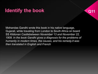 Mahatma gandhi quiz for high school students | PPTX