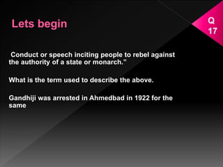 Mahatma gandhi quiz for high school students | PPTX