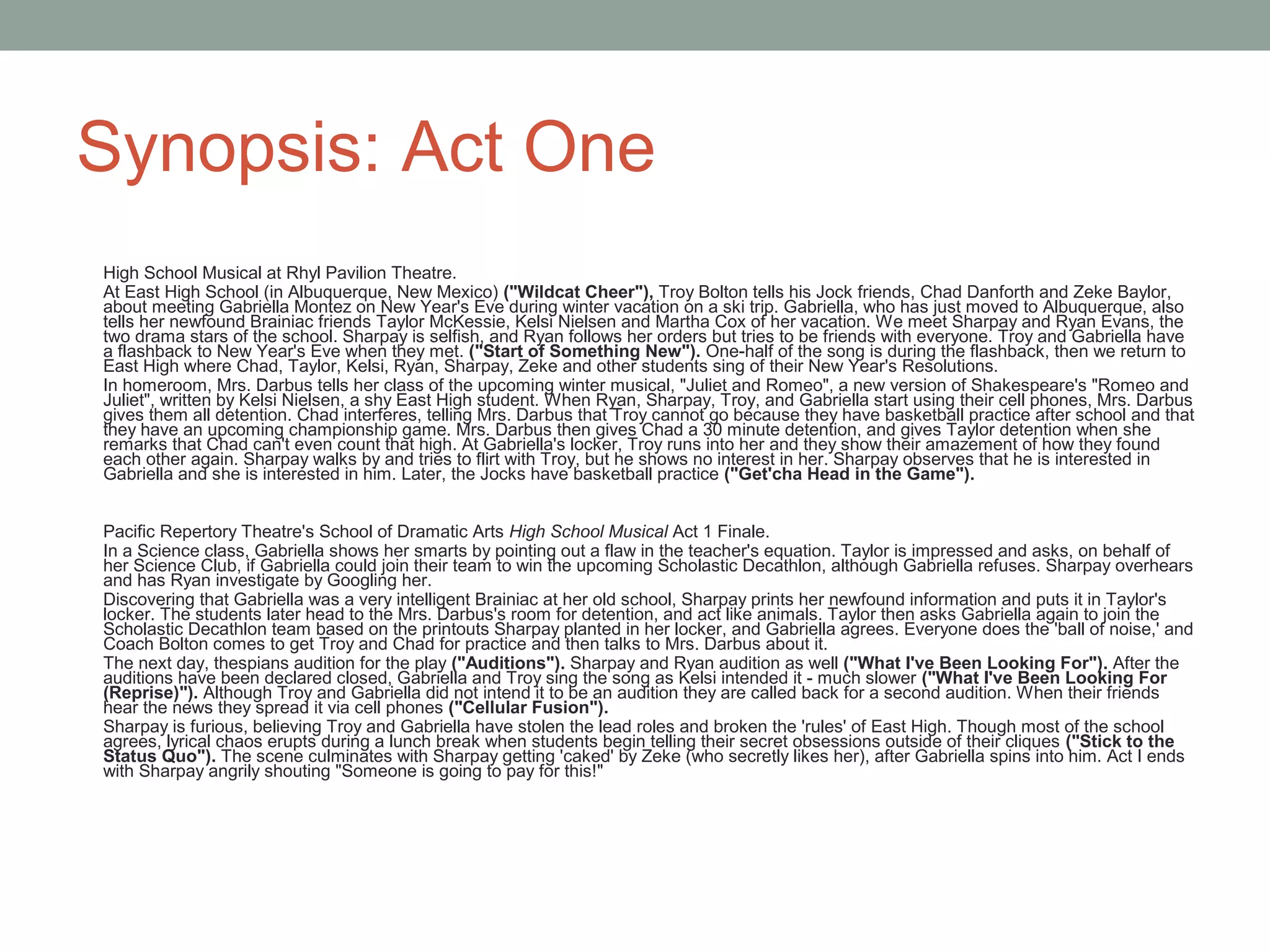 High school musical | PPT