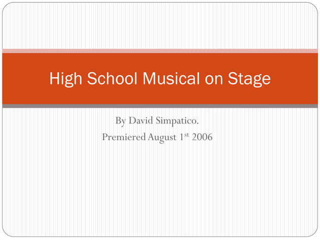 High school musical on stage | PPT