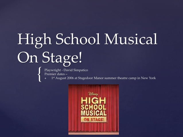 High school musical on stage! | PPTX | Television | Entertainment