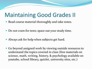 High school preparation for pursuing psychology | PPTX