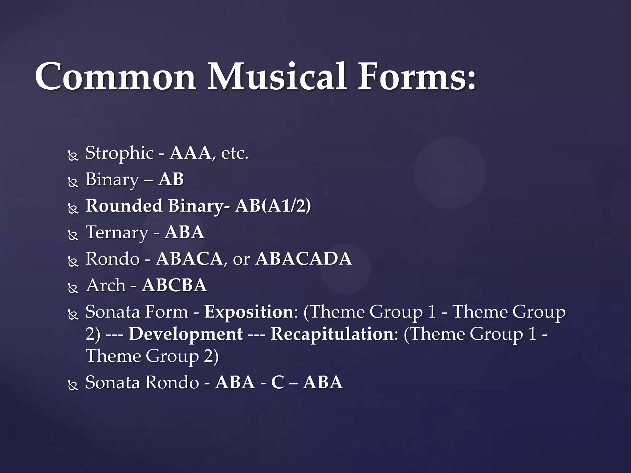 High school presentation/Forms of Music | PPTX