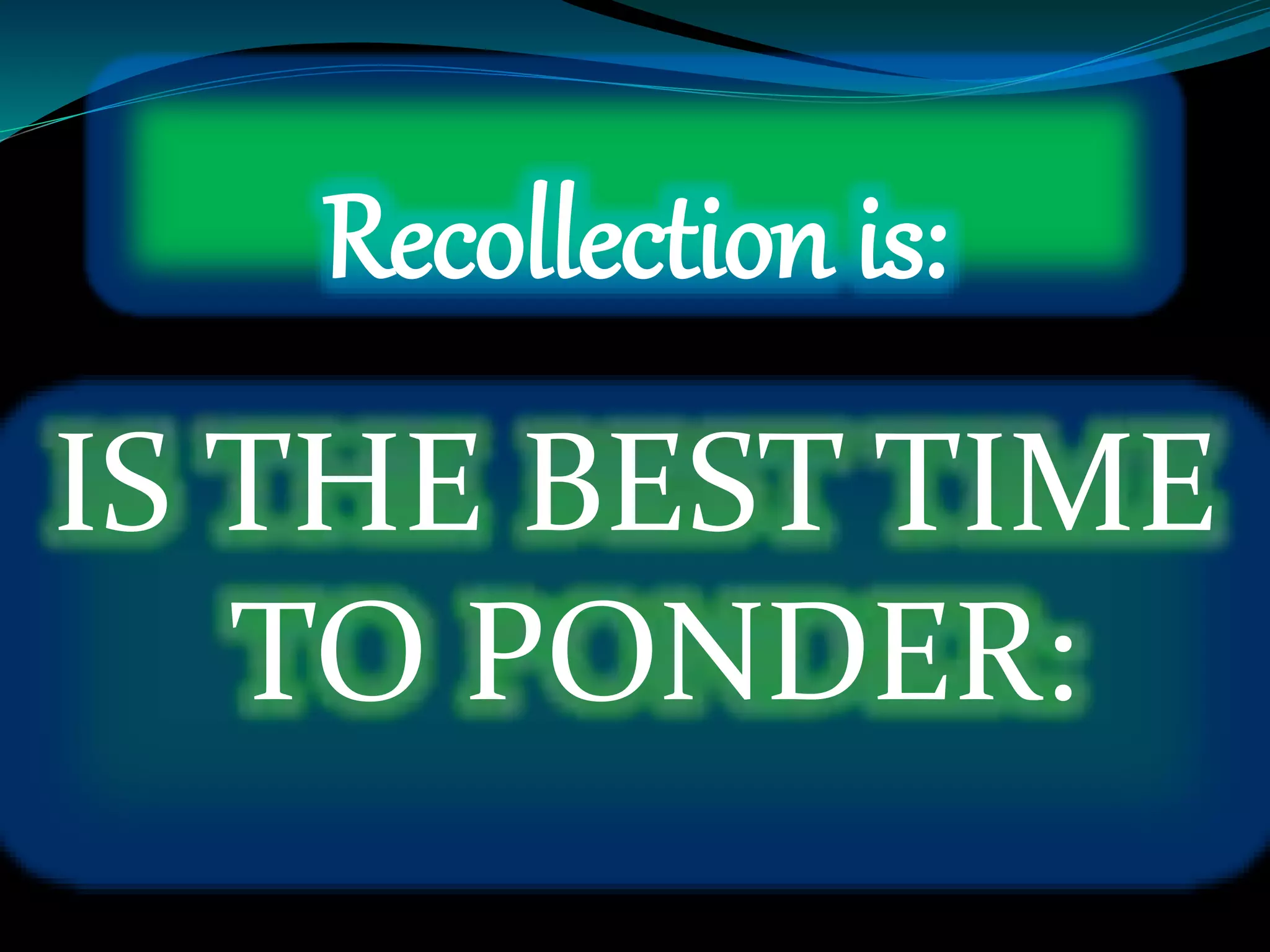 High school recollection | PPTX