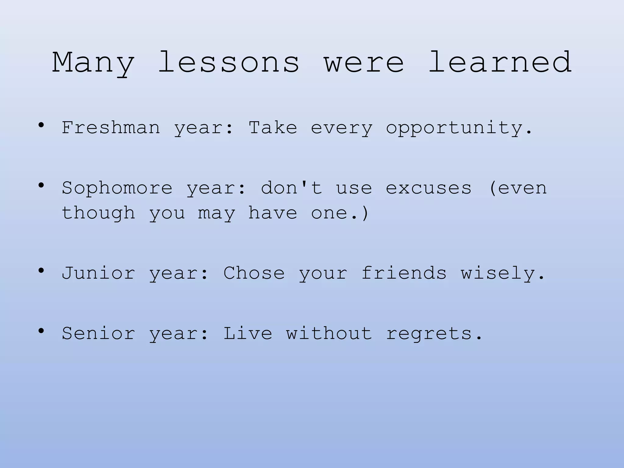 High school reflection | PPT