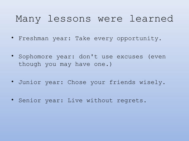 High school reflection | PPT