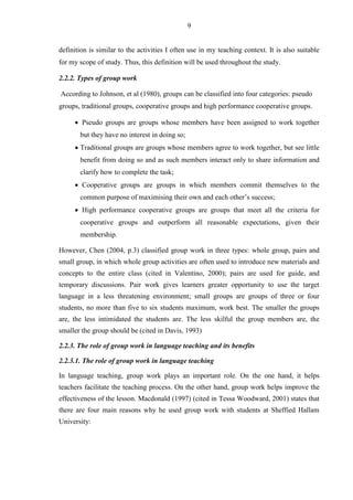 High school students perceptions of the benefits of the group work to ...