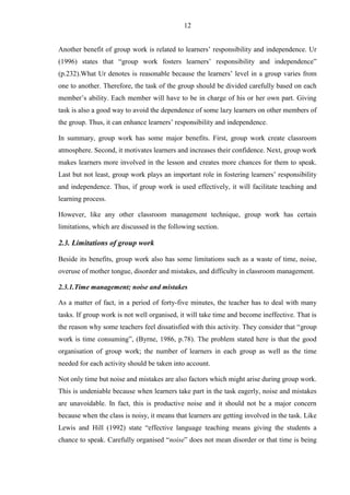 High school students perceptions of the benefits of the group work to ...